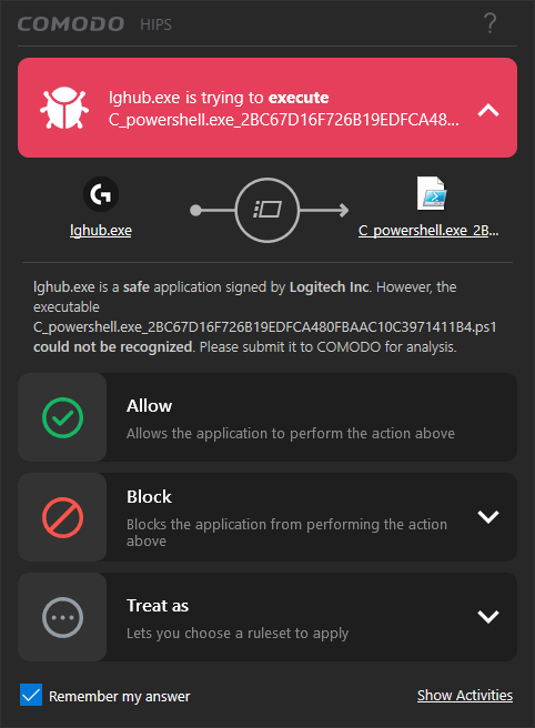 CIS 2025 blocking some component of Logitech G Hub - Bug Reports - Comodo Forum